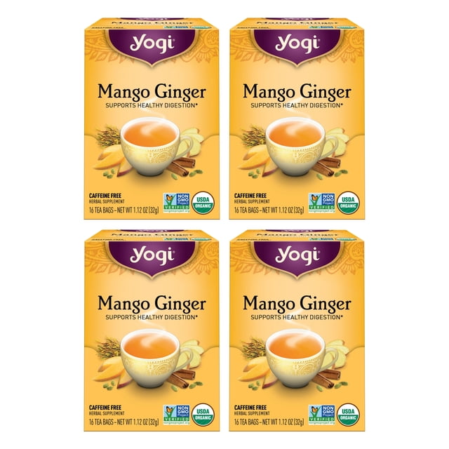 Yogi Mango Ginger Caffeine-Free Herbal Tea for Breakroom - Walmart ...