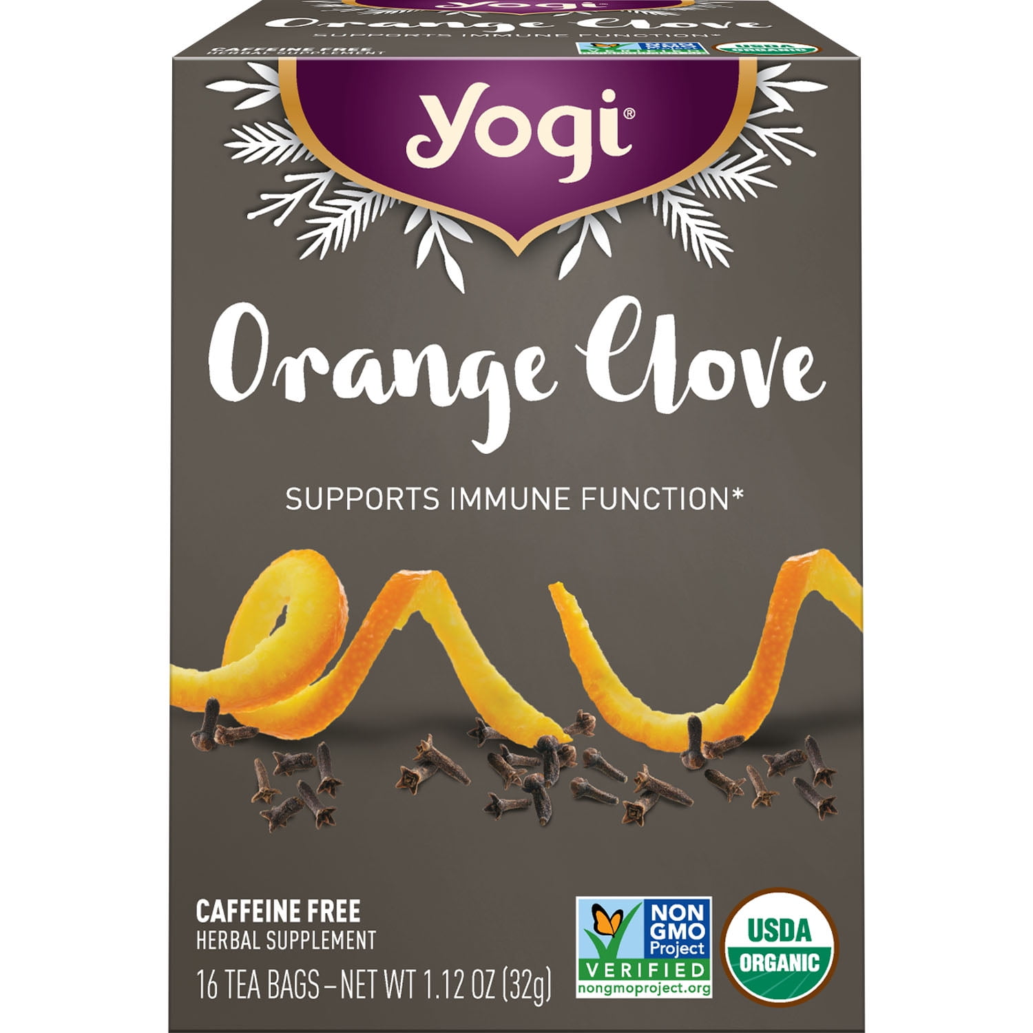 Yogi Tea Orange Clove, Caffeine-Free Herbal Tea, Wellness Tea Bags, 4 ...