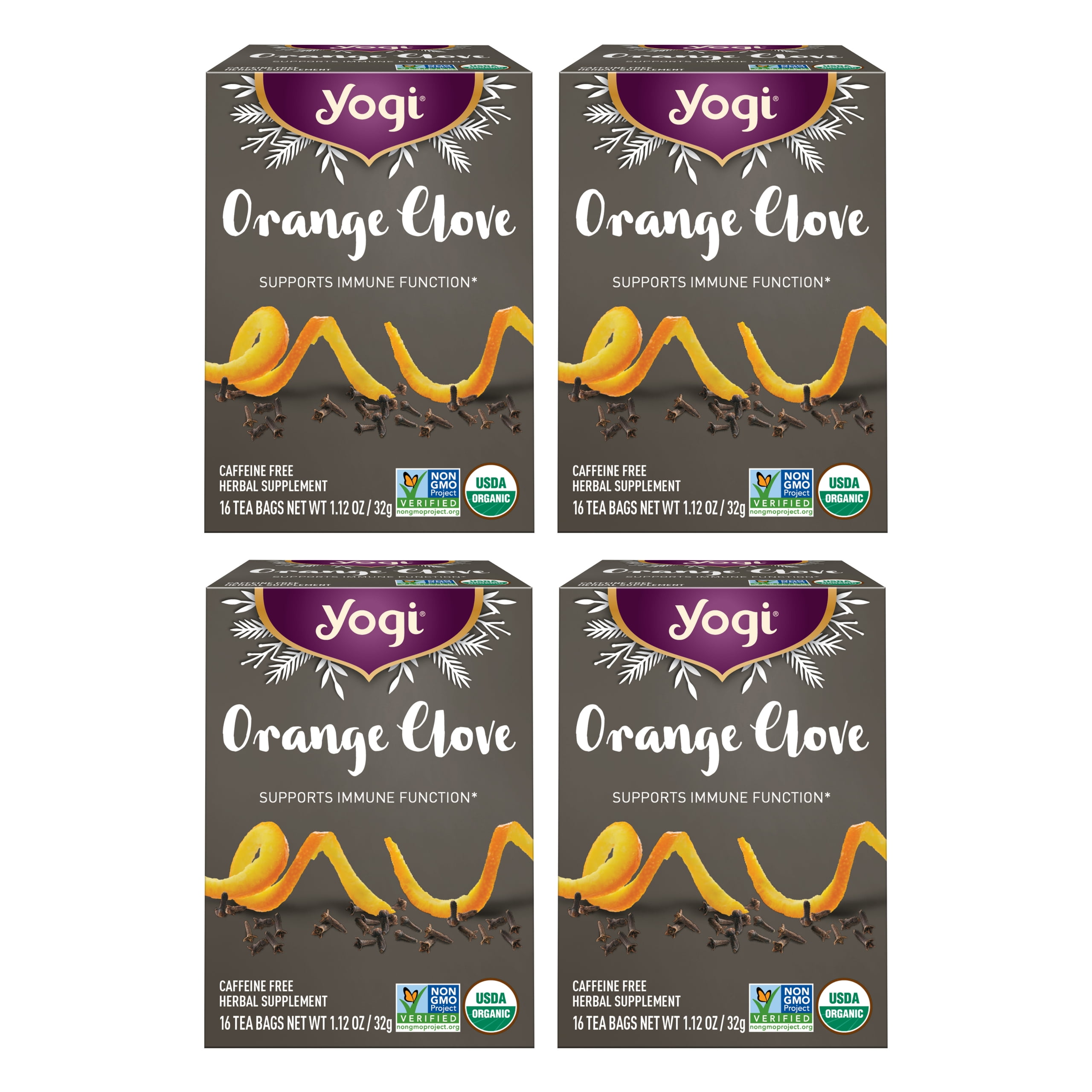 Yogi Organic Orange Clove & Ginger Herbal Tea, Immune Support, Caffeine ...