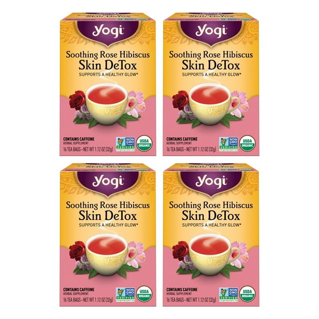 Yogi Tea Soothing Rose Hibiscus Skin DeTox with Dandelion Root ...