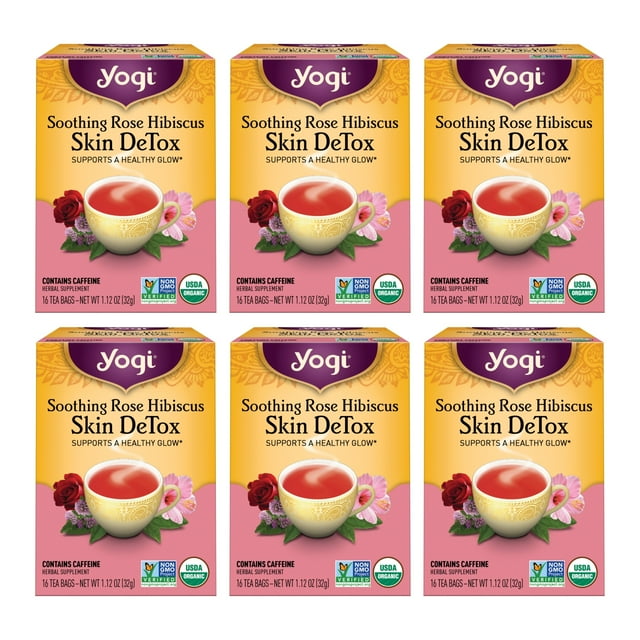 Yogi Organic Soothing Rose Hibiscus Skin DeTox, Dandelion Green Tea ...