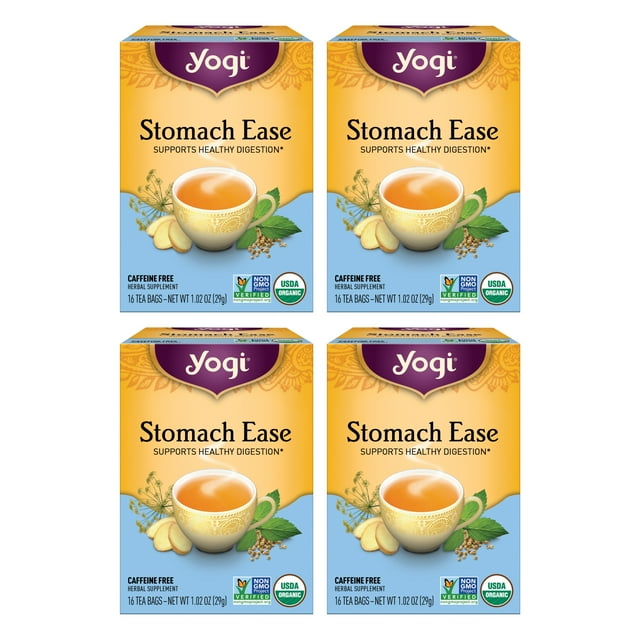 Yogi Organic Herbal Tea, Stomach Ease & Digestive Relief, Peppermint ...