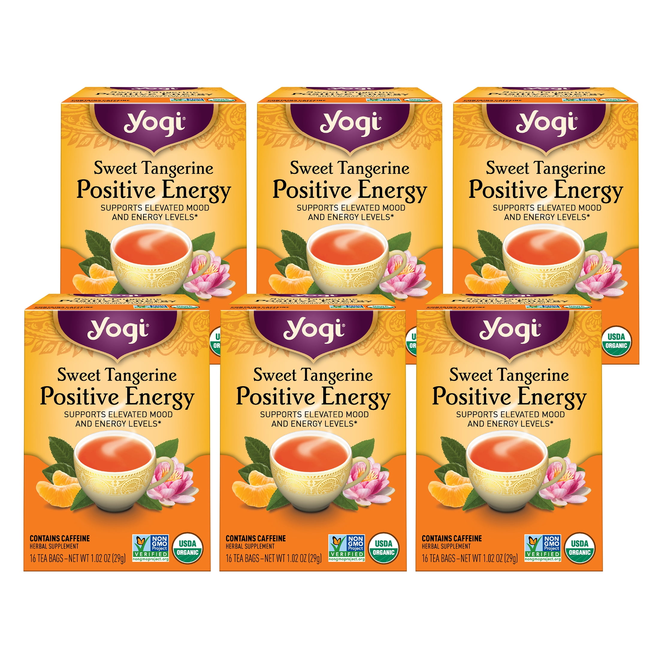 Yogi Tea Sweet Tangerine Positive Energy, Black Tea, Wellness Tea Bags ...
