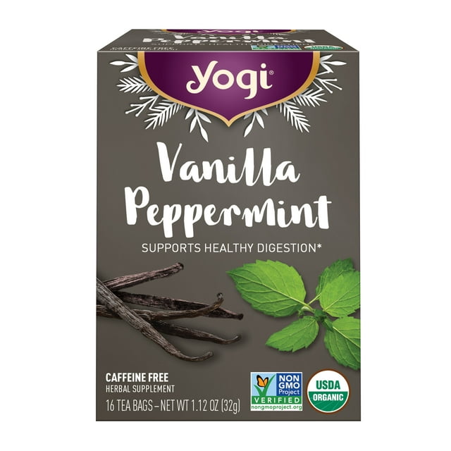 Yogi Tea Organic Herbal Decaffeinated Vanilla Peppermint & Spearmint ...