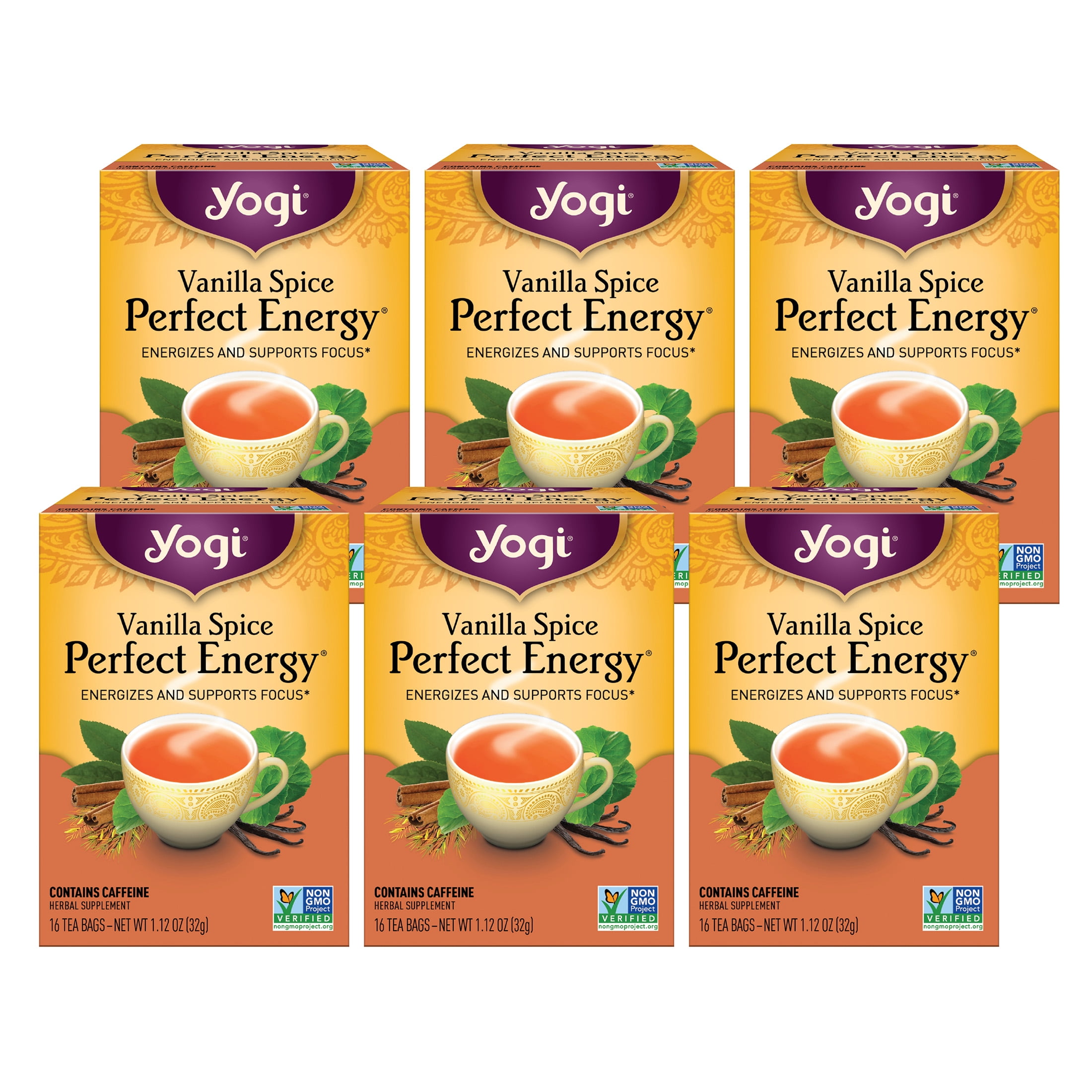 Yogi Tea Vanilla Spice Perfect Energy, Black Tea, Wellness Tea Bags, 6 ...