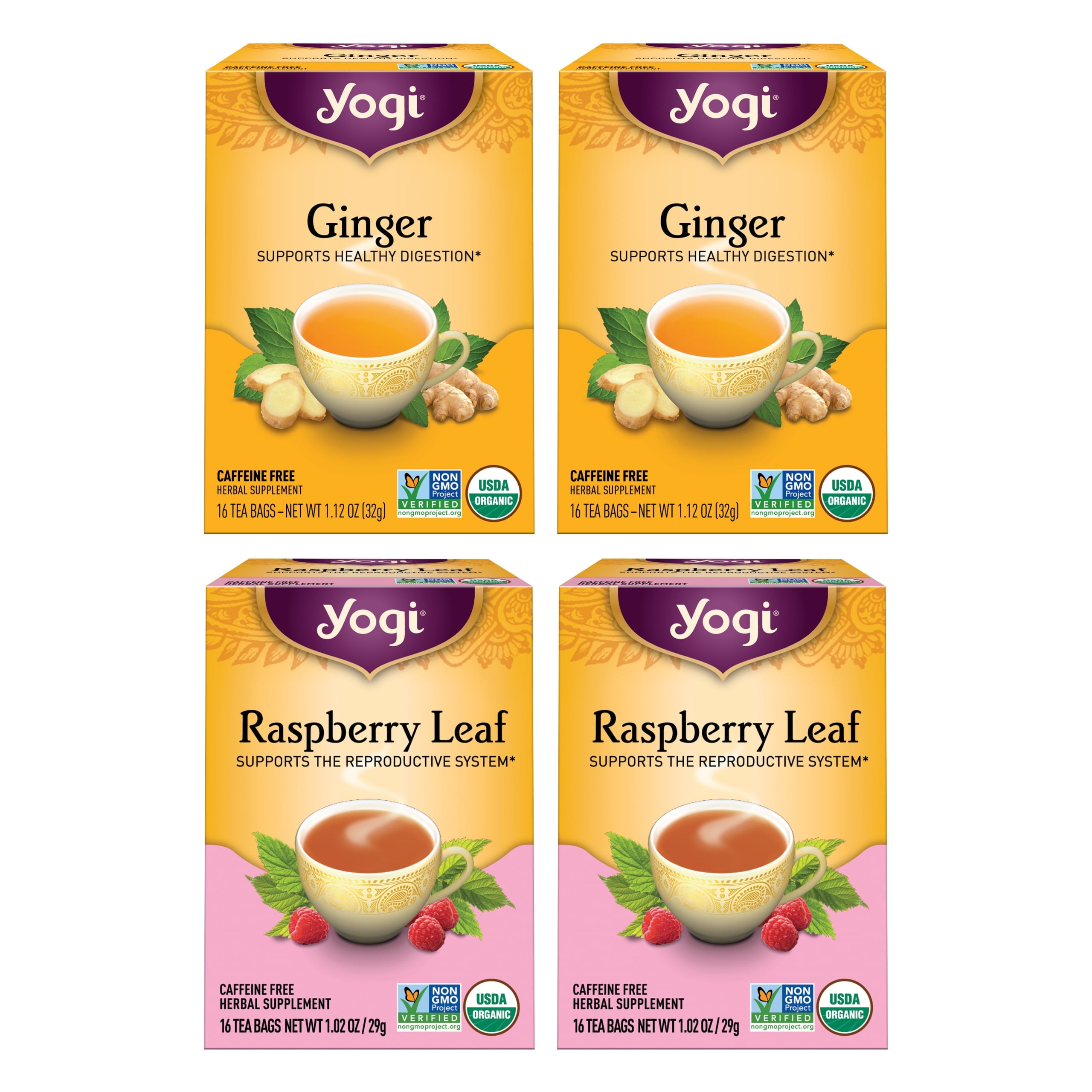 Yogi Tea Women's Wellness Variety Pack 4pk - 16 Tea Bags per Pack (4 ...