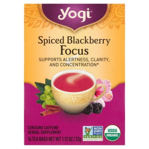 Yogi Teas Tea Spiced Blackberry Focus Organic - Walmart.com