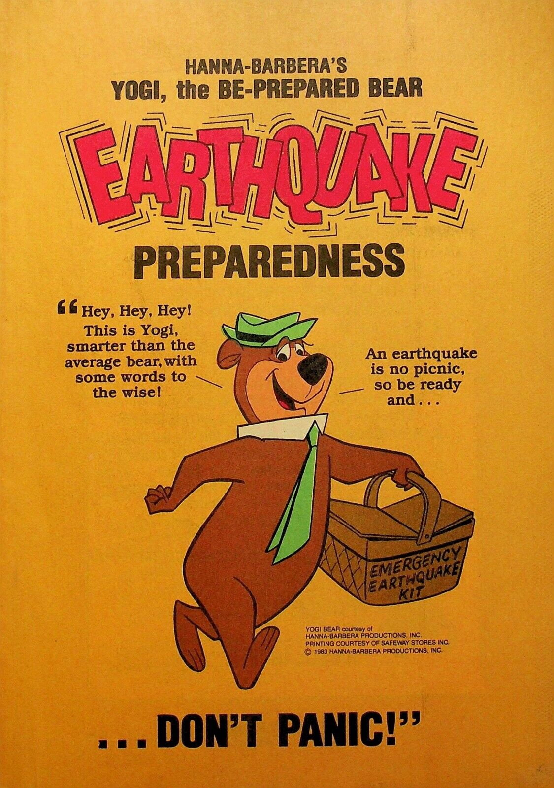 Yogi the Be-Prepared Bear Earthquake Preparedness #1983 VF ; Hanna ...