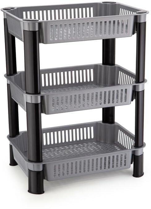 Yogilabel Plastic 3 Layer Multipurpose Shelf Stand Basket Rack for ...