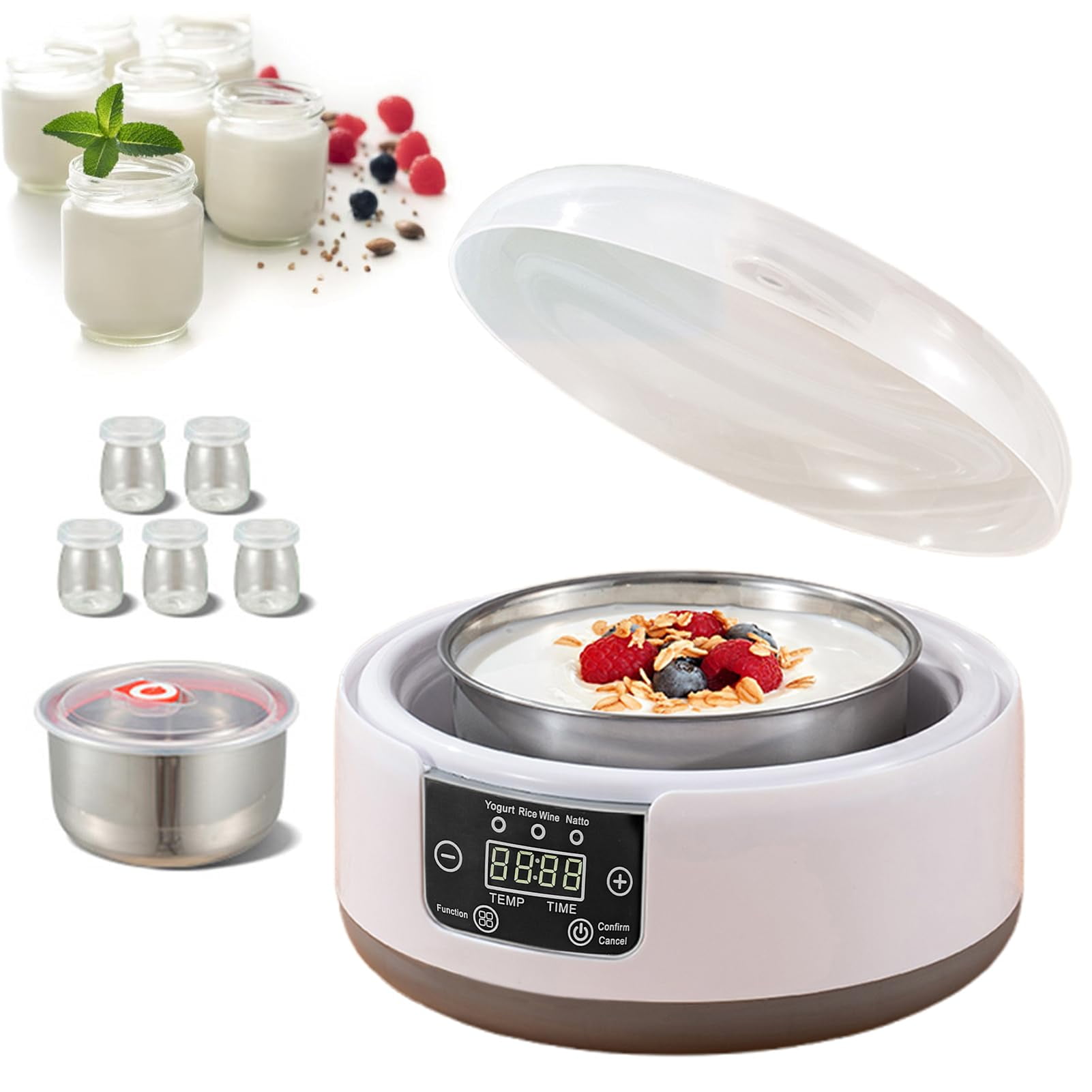 Yogurt Maker Machine 1.2 Quart Fully Automatic, Probiotic Yogurt Maker ...