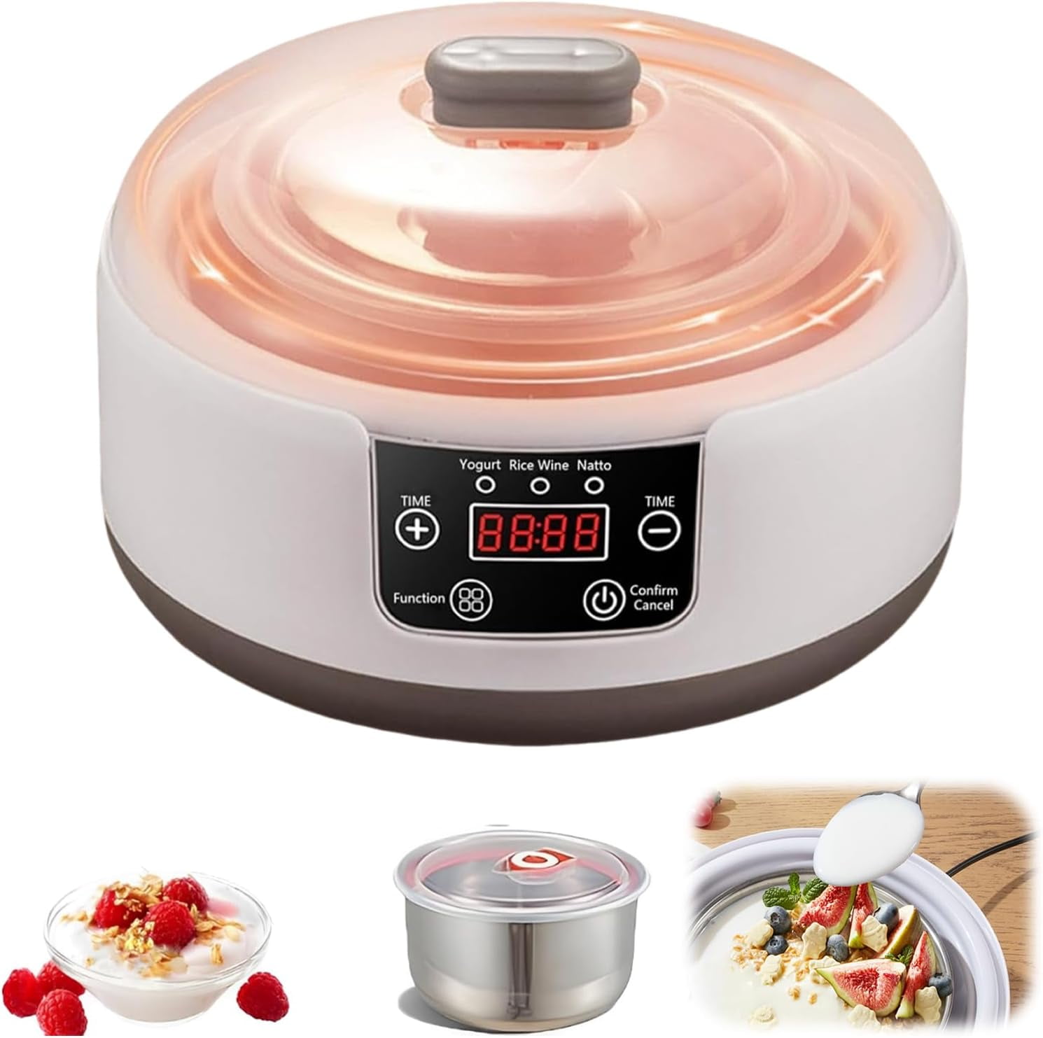 Yogurt Maker Machine, Automatic Probiotic Yogurt Maker with Temperature ...