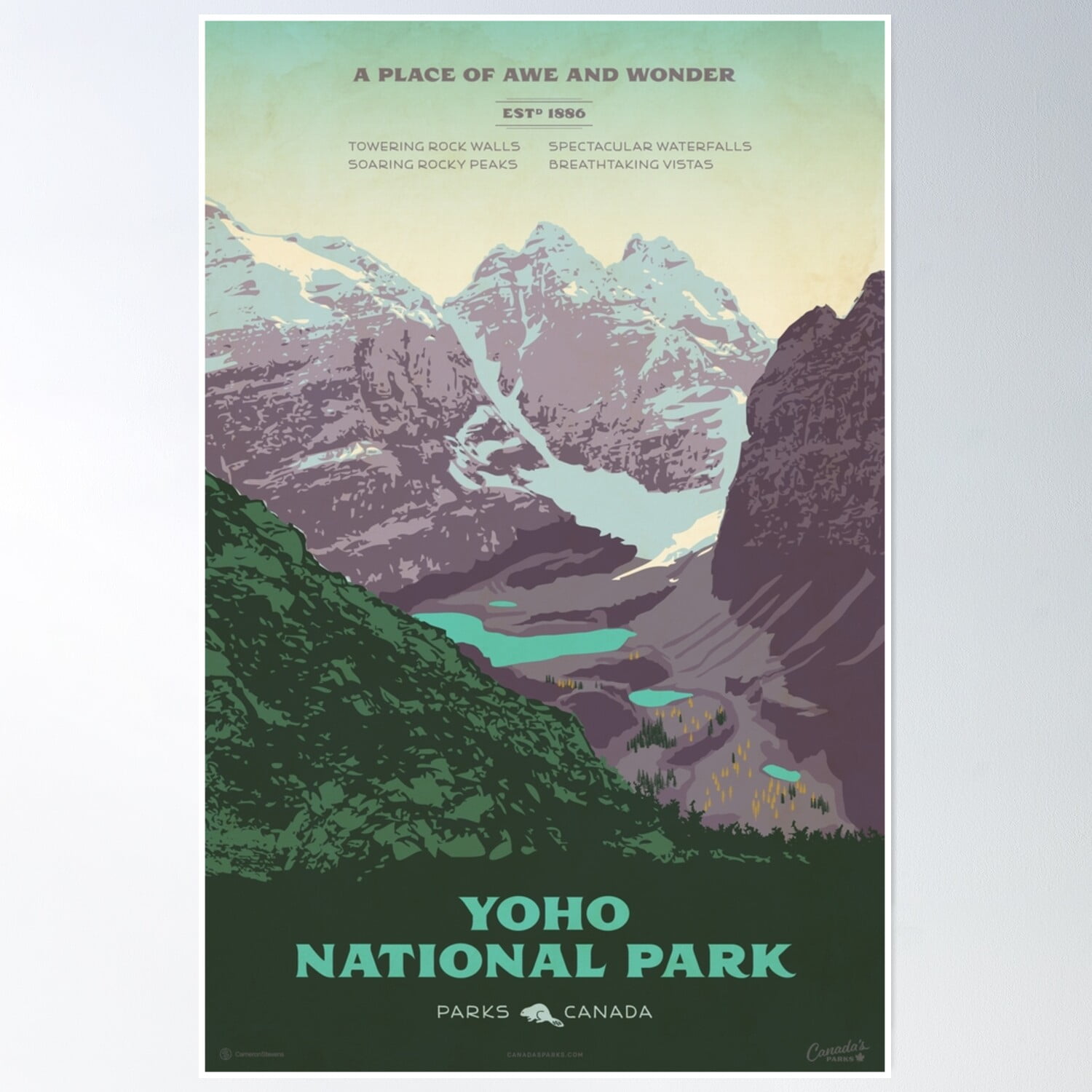 Yoho National Park Poster Wall Art, Modern Wall Decor, 12x18 UNFRAMED ...
