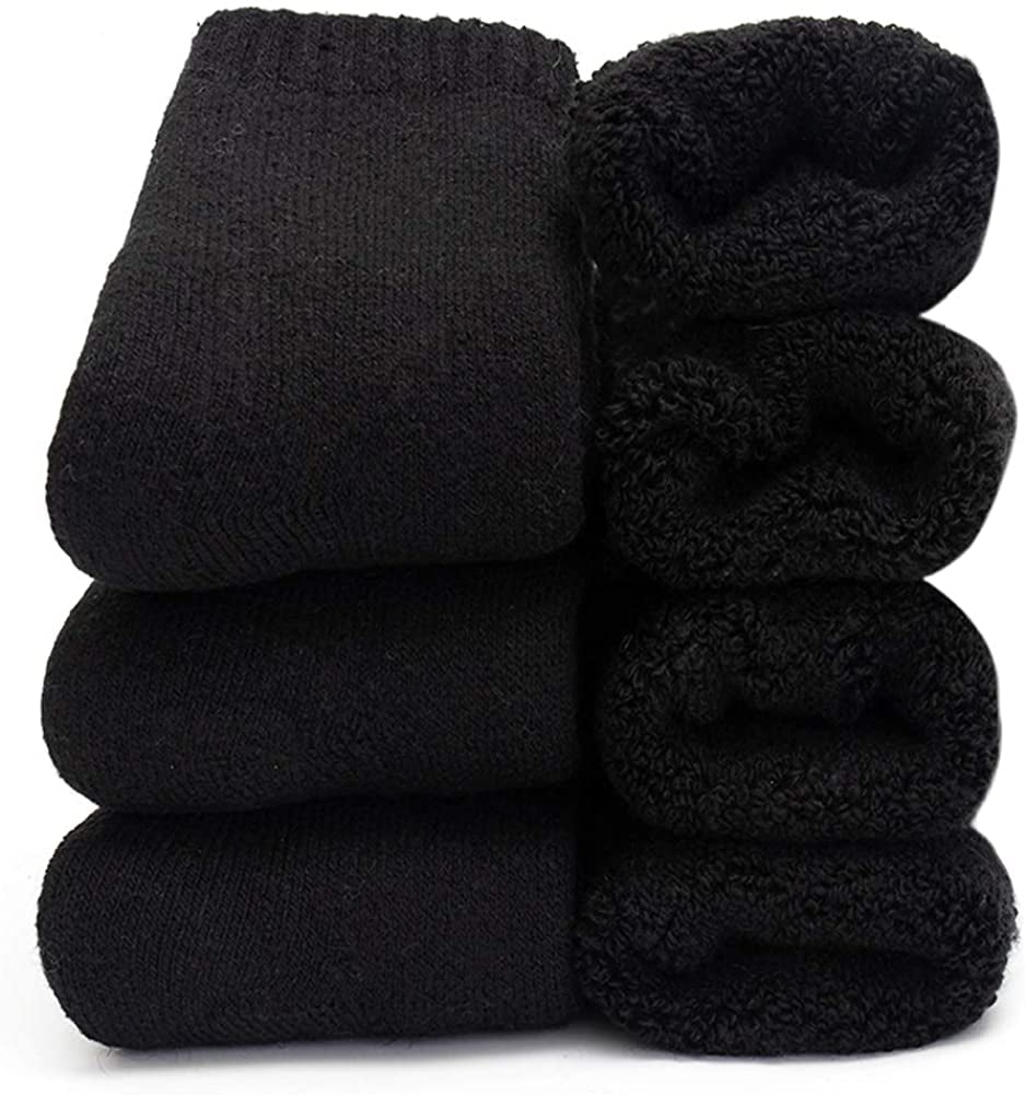 Yoicy Womens Extra Thick Wool Boot Crew Winter Socks (3 Pack),Plain ...