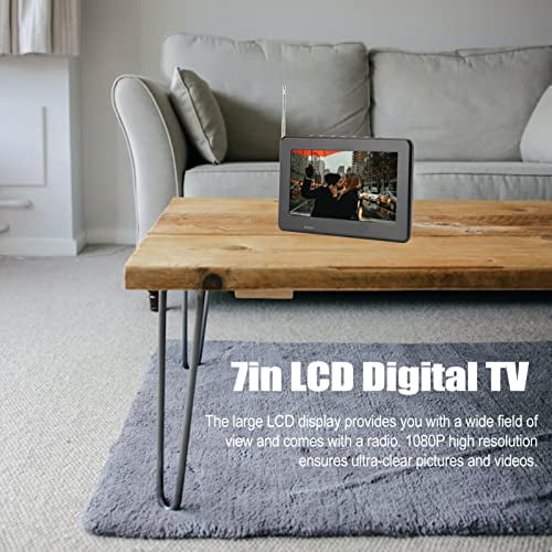 Yoidesu Portable TV LCD Monitor, 7in 1080P Rechargeable Car Digital TV ...