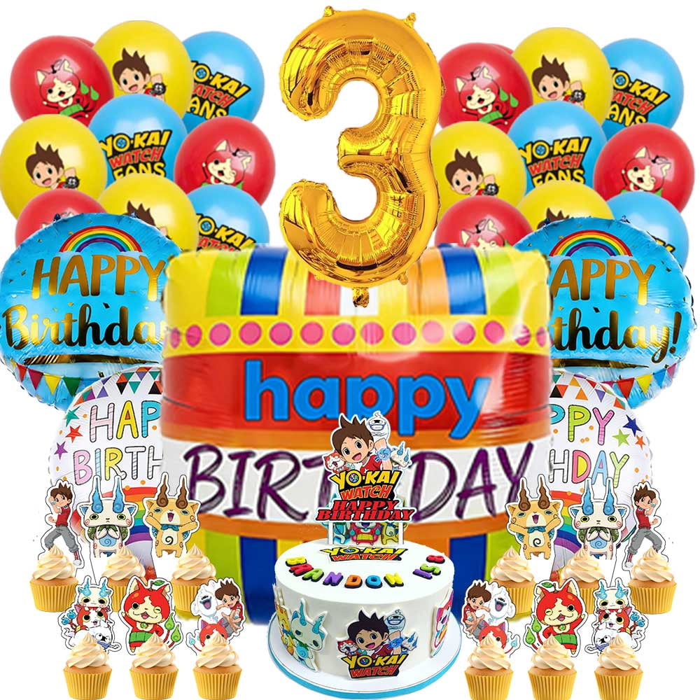 Yokai Watch Party Supplies 3rd Decor Kit Balloons Birthday Cake Topper ...