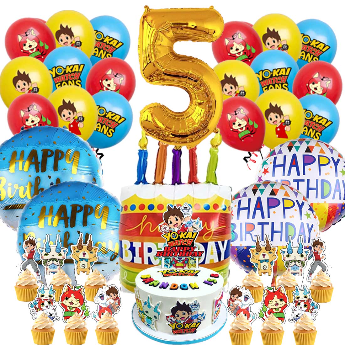 Yokai Watch Party Supplies 5th Decor Kit Balloons Birthday Cake Topper ...
