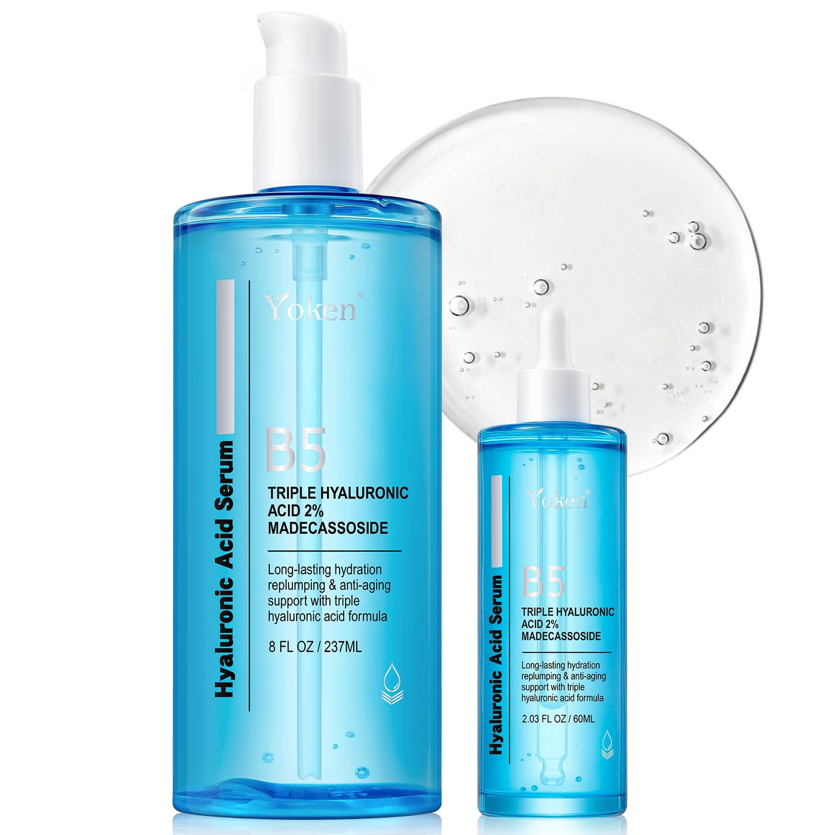 Yoken EWG Verified Hyaluronic SSF20 Acid Serum for fl oz, Vitamin B5 ...