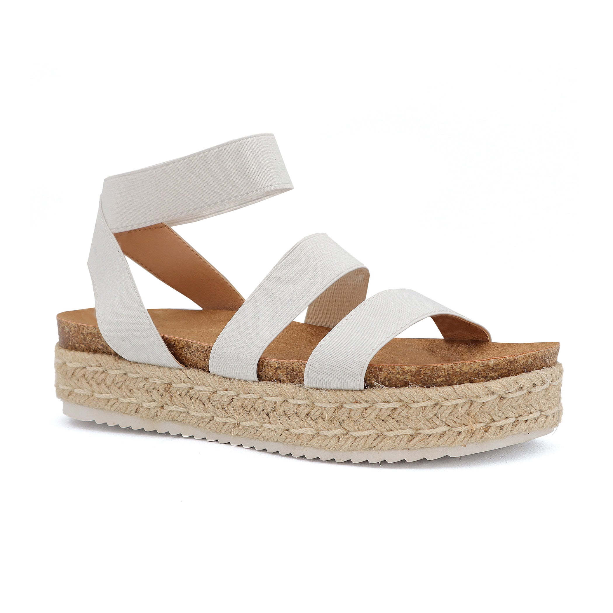 YOKI CHIARA-10 Women's Elastic Strappy Platform Espadrille Sandal With ...