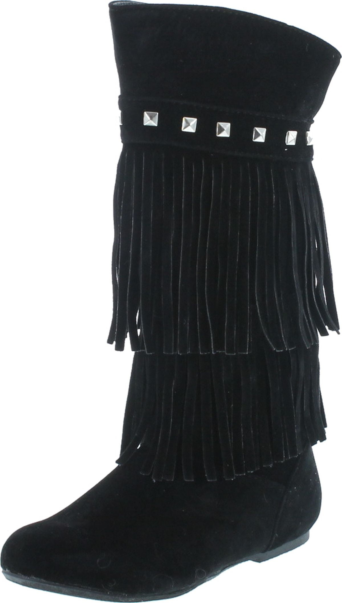 Yoki Trina 03K Little Girls Moccasin 2 layer Fringe Boots - Walmart.com