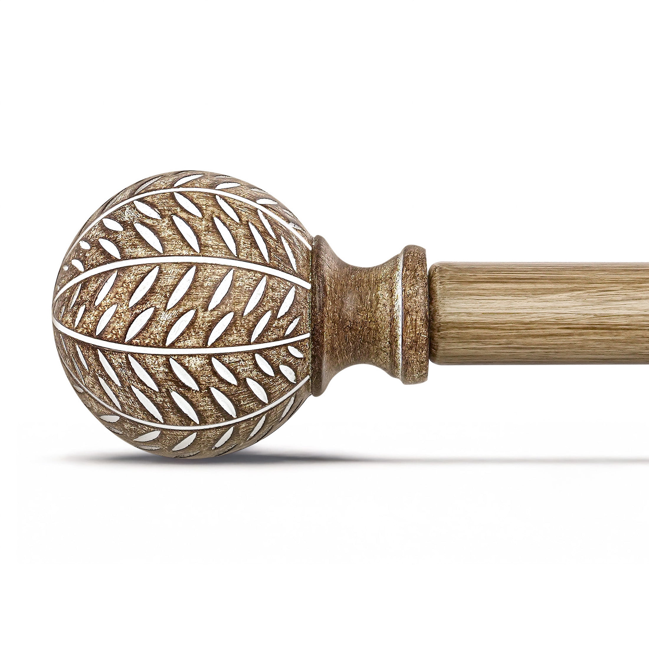 Yokila Farmhouse Brown Curtain Rods for Windows 36 to 88 Inches ...