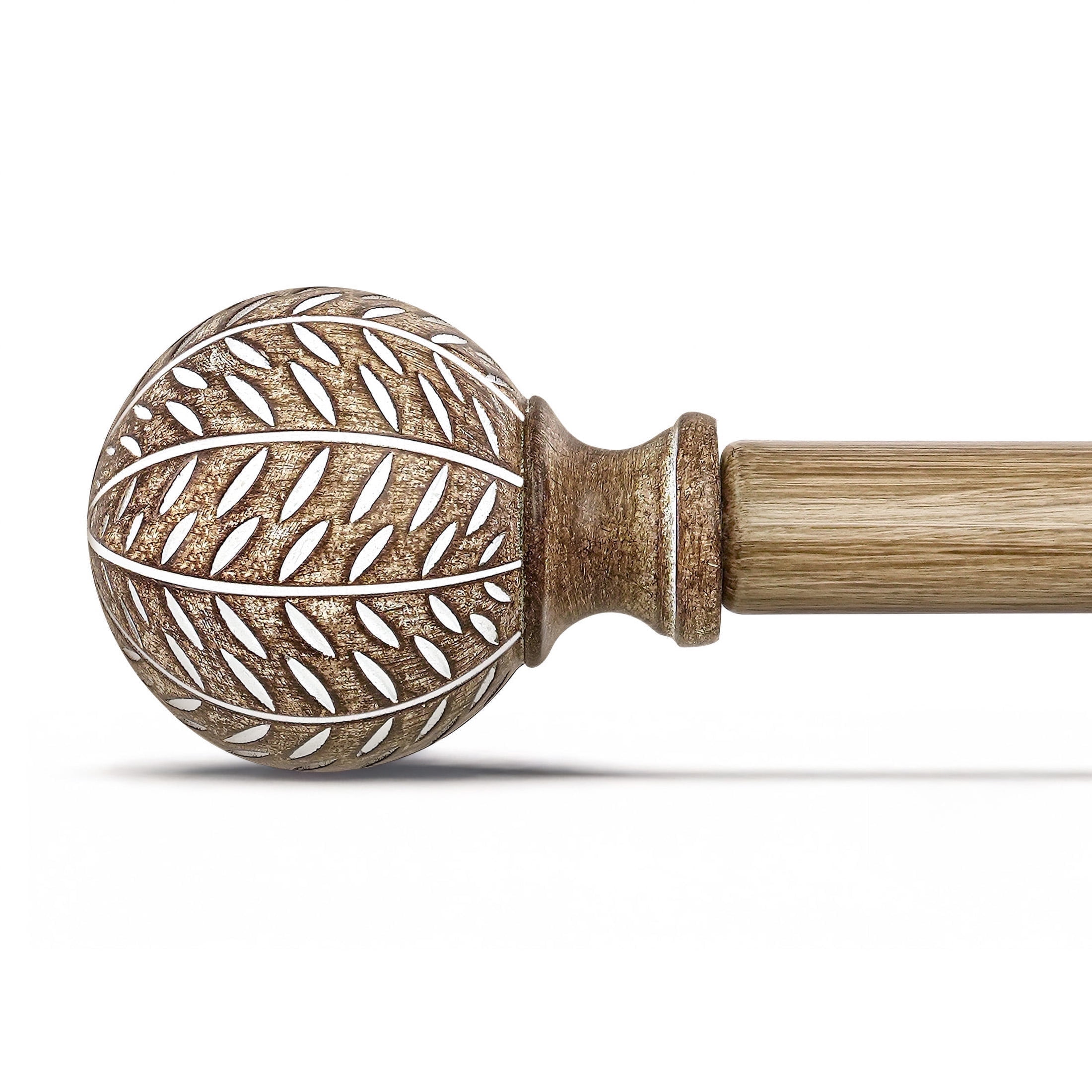 Yokila Traditional Brown Curtain Rods for Windows 36 to 120 Inches ...