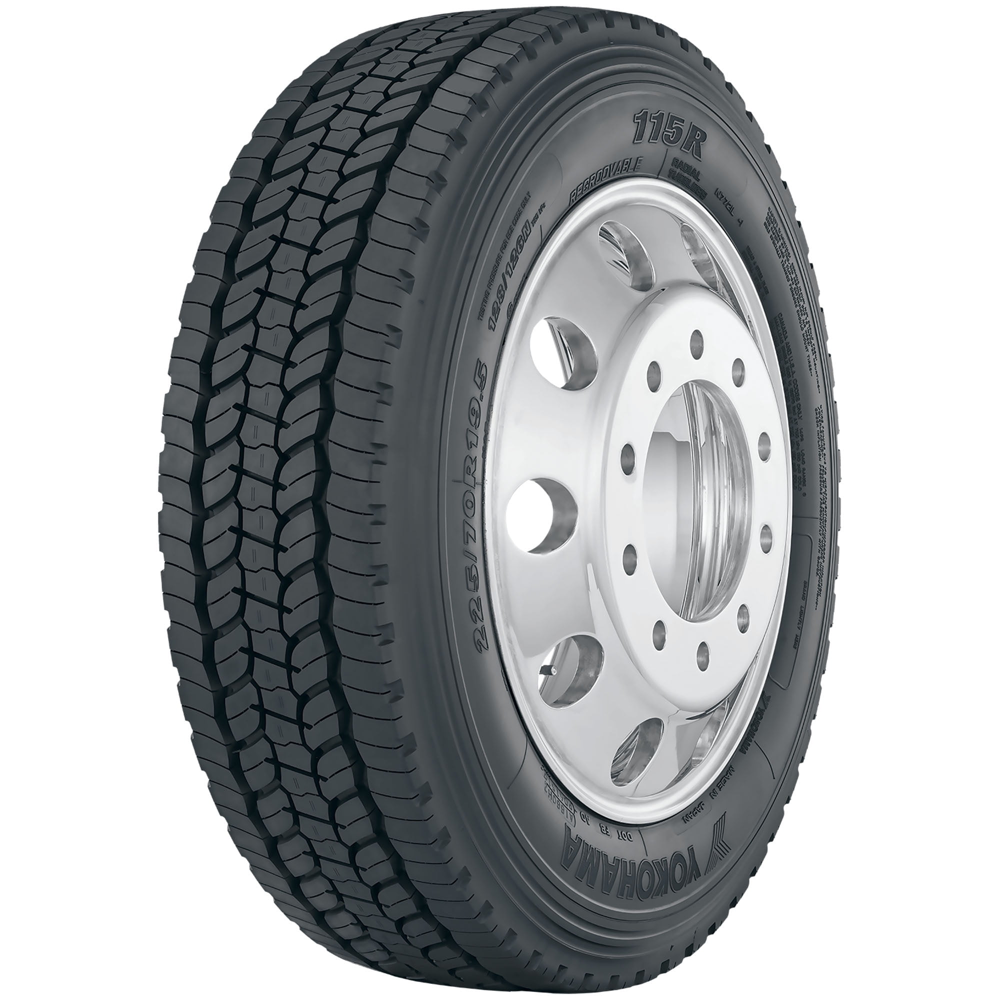 Yokohama 115R 225/70R19.5 128/126N G Commercial Tire - Walmart.com