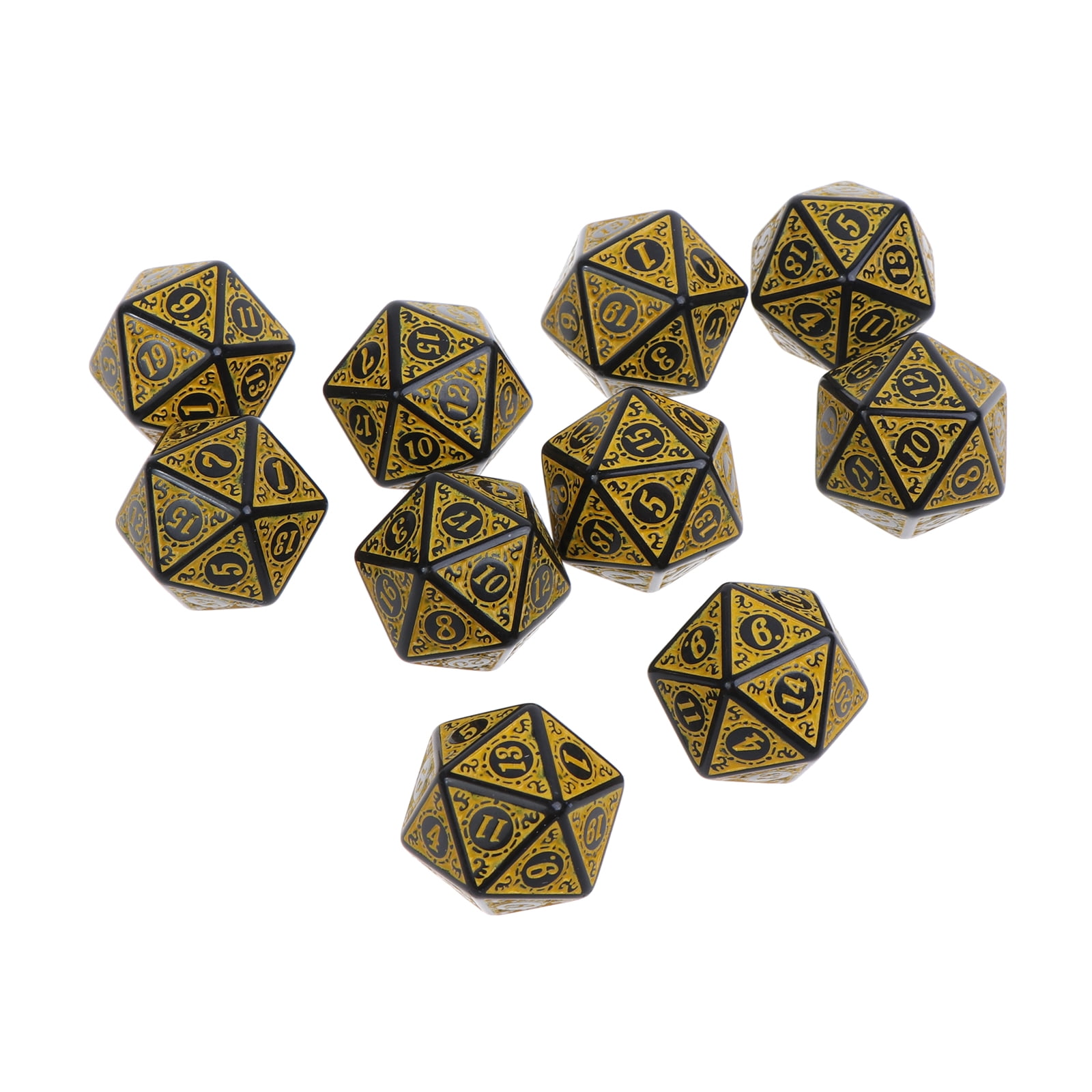 Yokua 10Pcs Polyhedral Dice TRPG Games D20 Dice Kit Multi Sides for ...