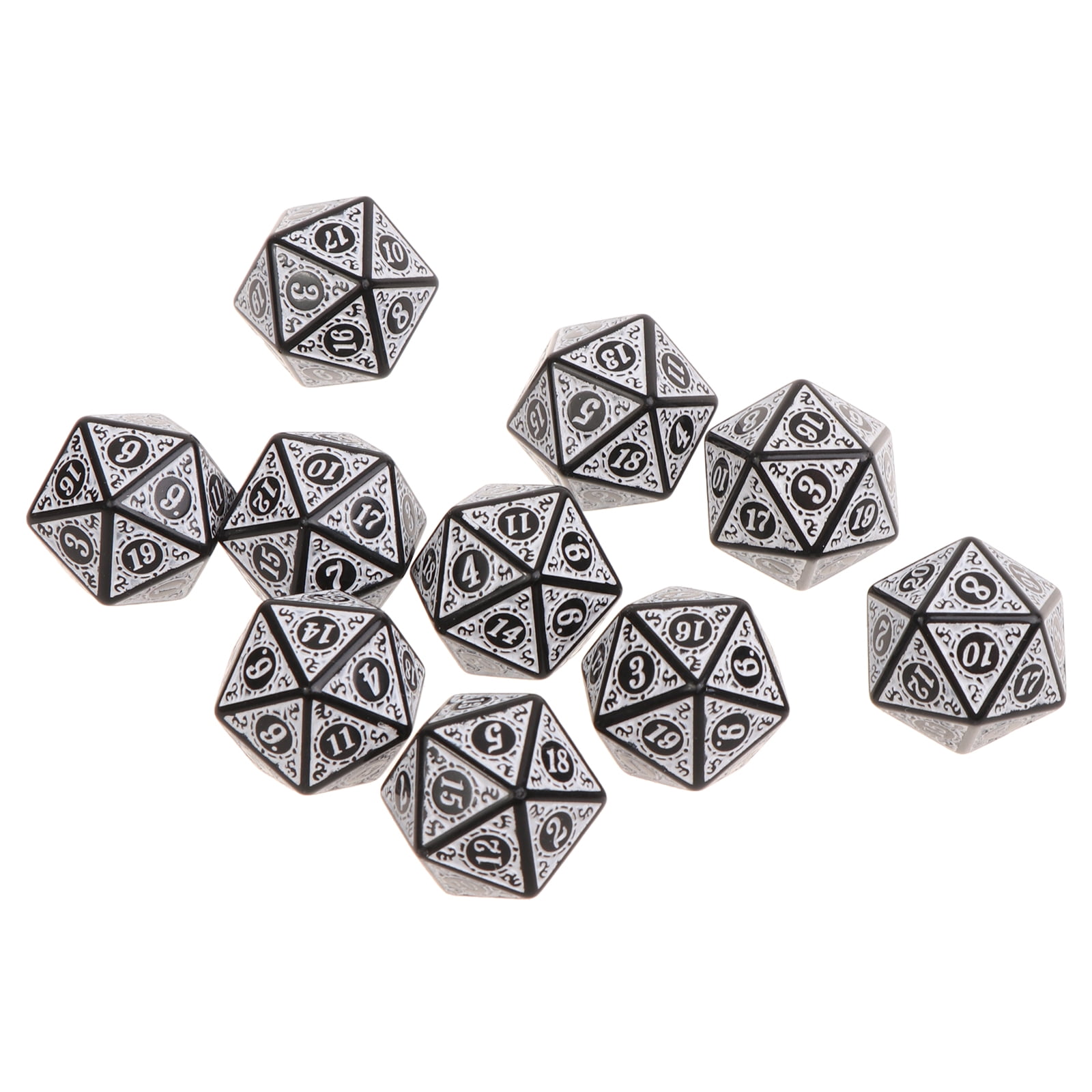 Yokua 10Pcs Polyhedral Dice TRPG Games D20 Dice Kit Multi Sides for Board Game - Walmart.com