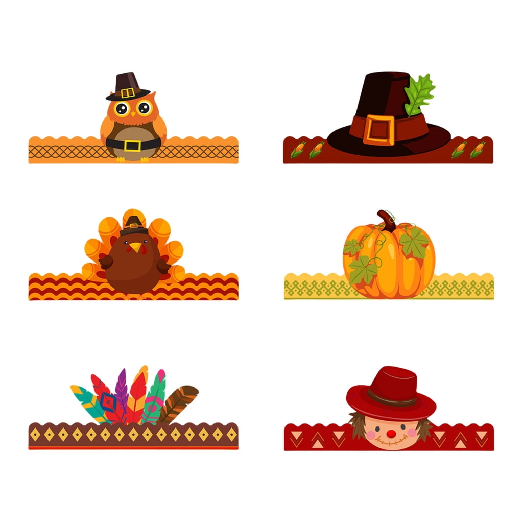 Yokua 3D Turkey Crown Hat Turkey Paper Hat for Thanksgiving Family ...