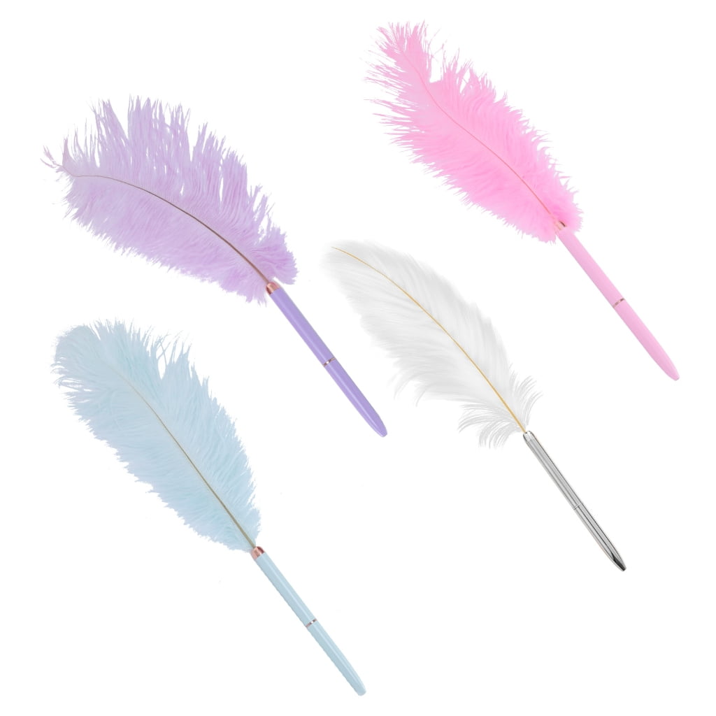 Yokua 4pcs Writing Pen Wedding Signing Pen Feather Pen Black Ink ...