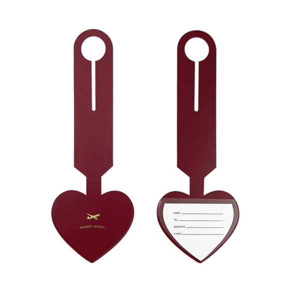 Yokua Baggage Backpack Tags Suitcase Luggage Heart Tag PU Leather ...