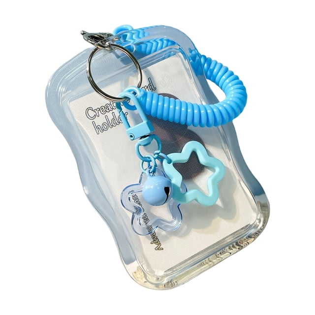 Yokua Clear Card Holder with Spring String Water Resistant Card Covers ...