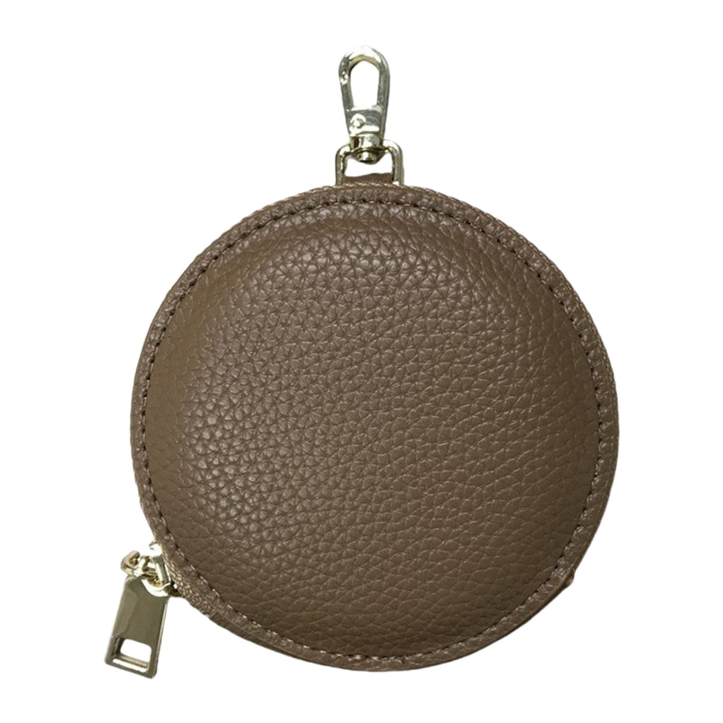 Yokua Contemporary Round Coin Pouch PU Purse With Convenient Storage ...