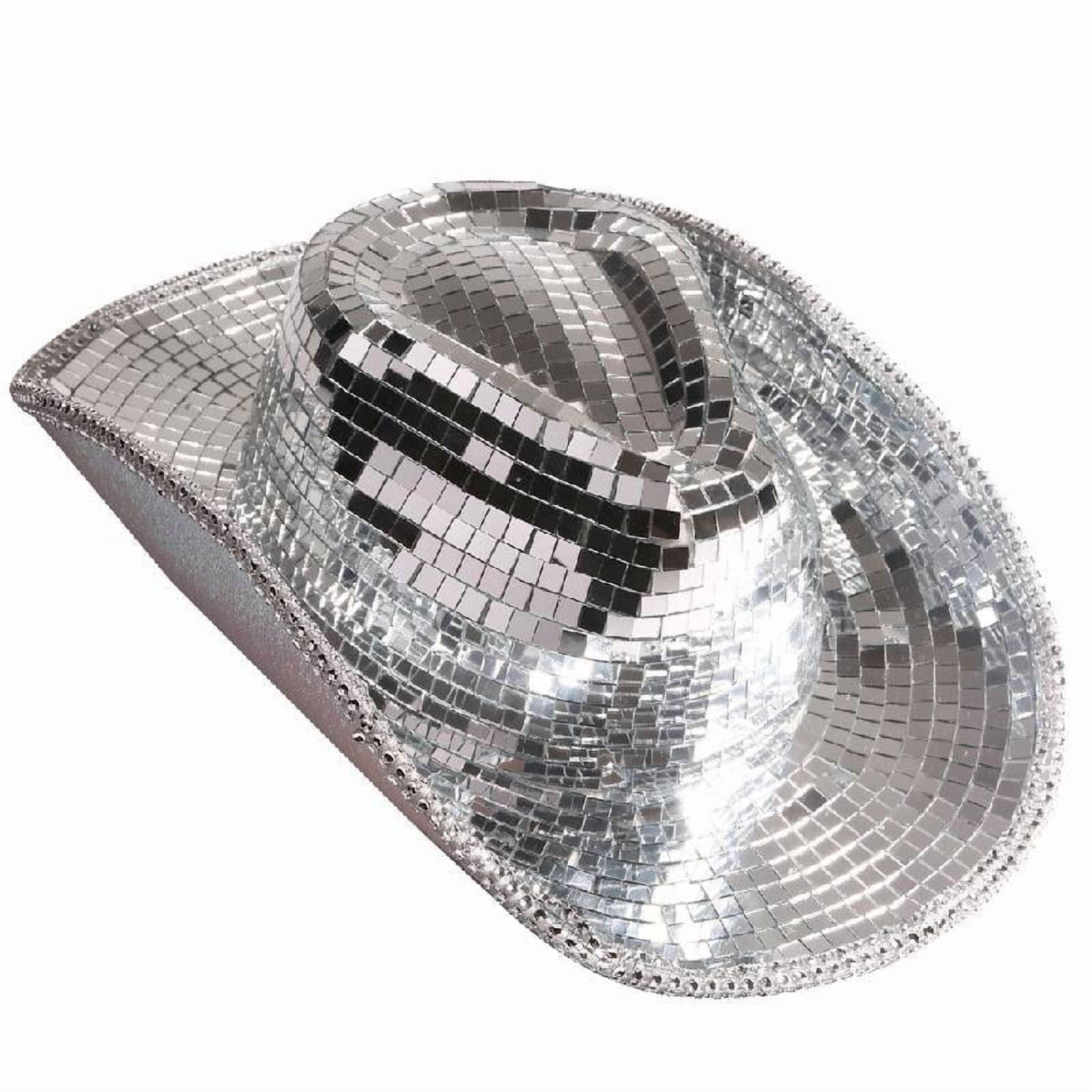 Yokua Cool Disco Hat Glinting Mirrored Cowboy Hat for Carnivals Music ...
