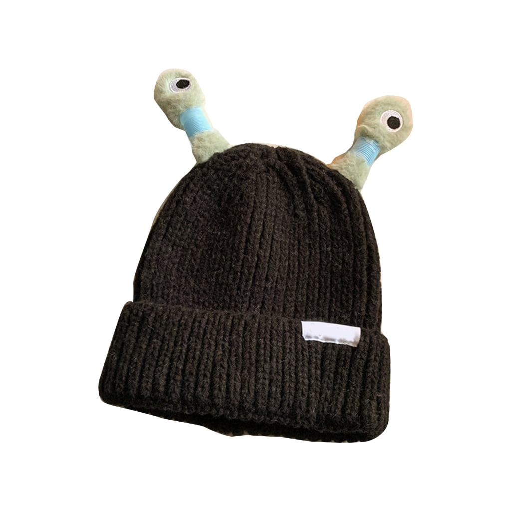 Yokua Crochet Soft Skull Cap Autumn Winter Warm Hat Cartoon Eyes Hat ...