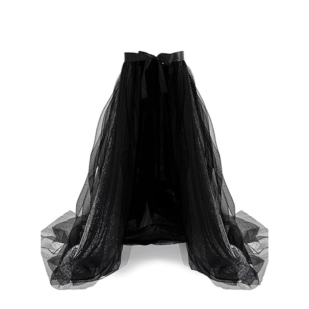 Yokua Detachable Tulle Overskirt Skirt Black Bandage Bridal Overlay ...