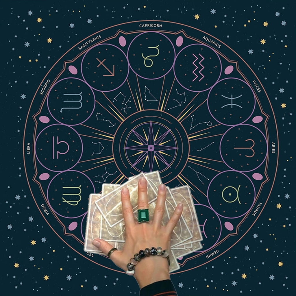 Yokua Divinations Tablecloth 12 Constellations Tarots Cards Tablecloth ...