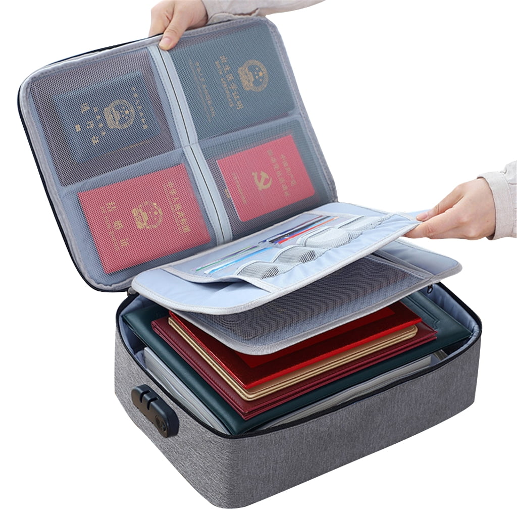 Yokua Document Organizer Bag Home Office Travel Safe Bag with Lock File ...