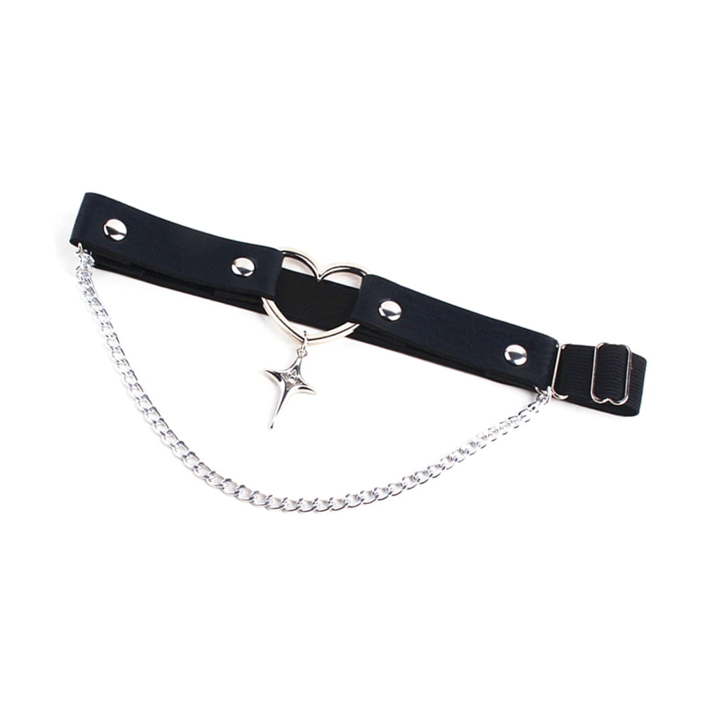 Yokua Faux Leather Leg Rings with Star Chain Thigh Garter for Parties ...