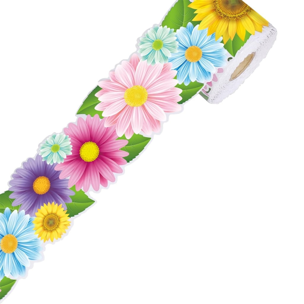 Yokua Flower Bulletin Board Border Scalloped Border Sticker Bulletin ...