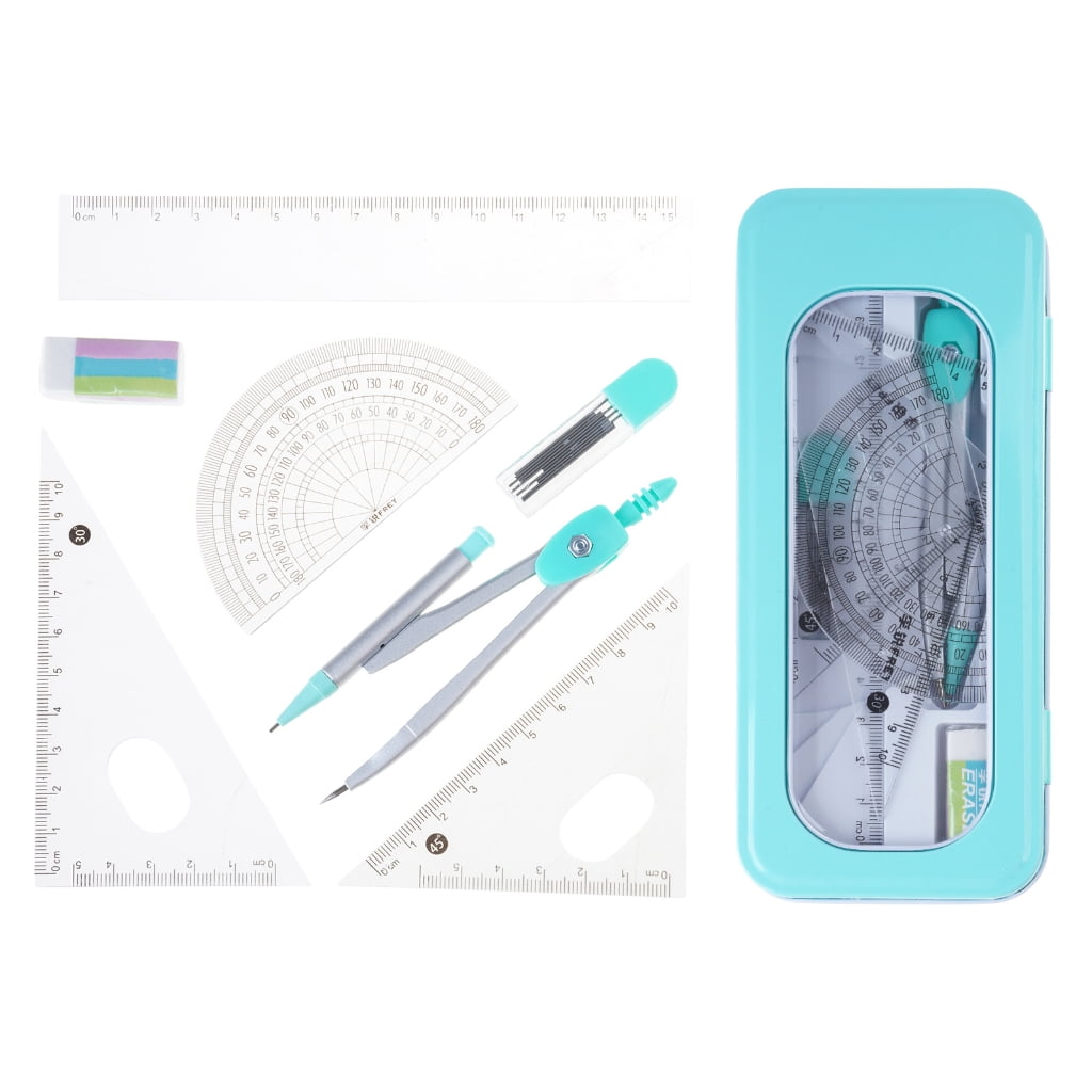 Yokua Geometry Dawing Tool Set with Compass, Set Square, Eraser, Math ...
