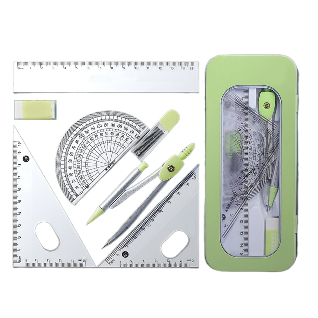 Yokua Geometry Dawing Tool Set with Compass, Set Square, Eraser, Math ...