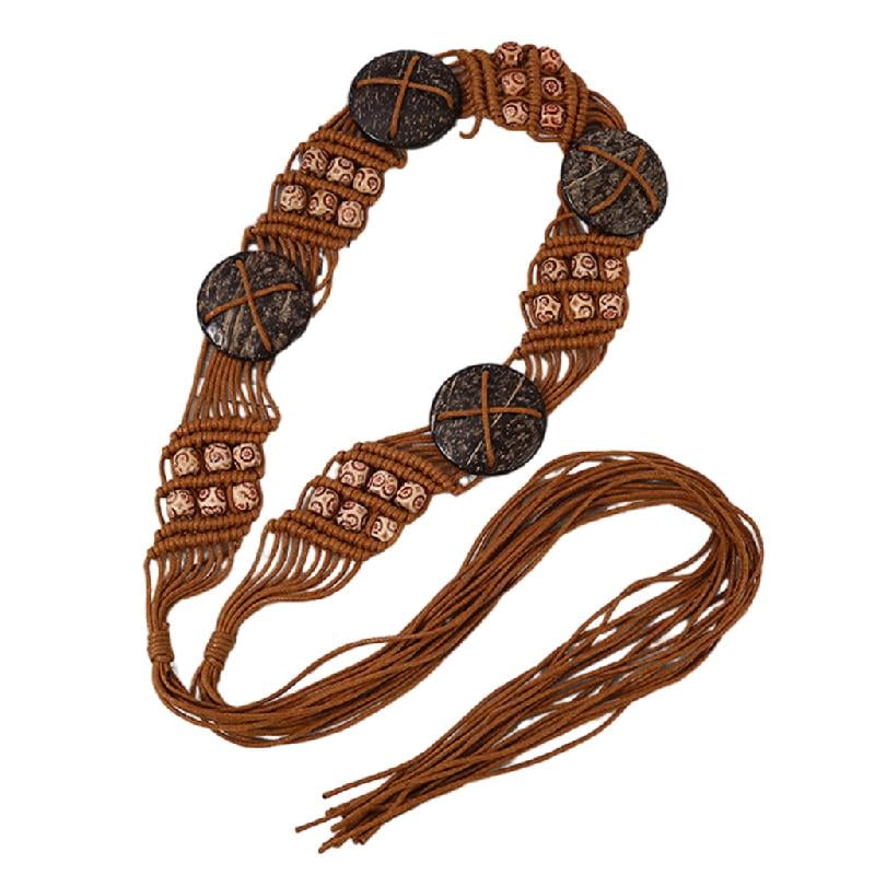 Yokua Handwoven Crochet Belt Vintage Rope Belt Bohemian Style Waistband ...