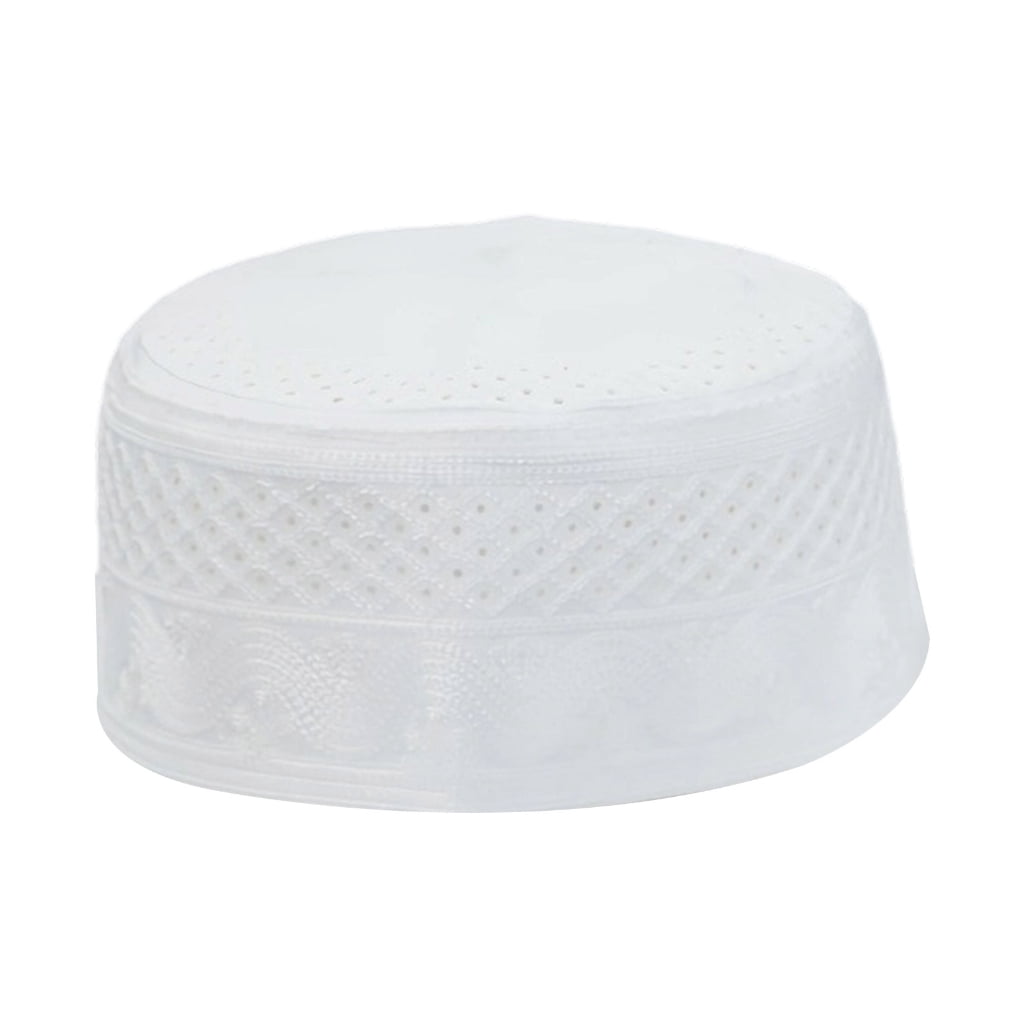 Yokua Hollowed Arab Kufi Hat Headwear White Dubai Muslims Prayer Turban ...