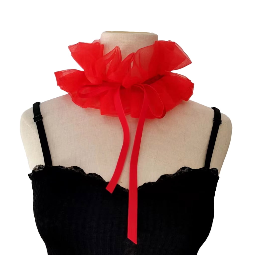 Yokua Ladies Ruffle Choker Vintage Renaissance Ruffle Fake Collar for ...