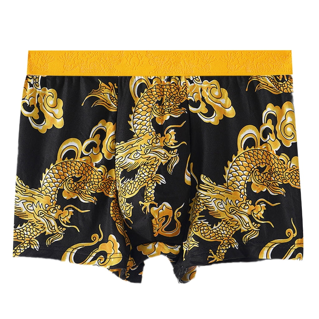 Yokua Men's Boxers Briefs with Chinese Dragon Pattern for Everyday Wear ...