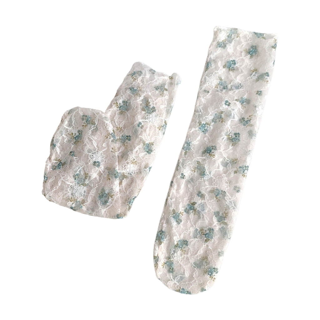 Yokua Pair Women's Mesh Lace Sheer Loose Socks Ankle Socks Summer Mesh ...