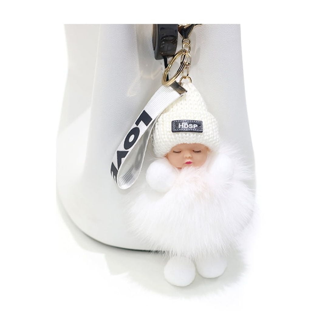 Yokua Plush Keychain Cute Sleeping Baby Backpack Clip Handbag Charm ...