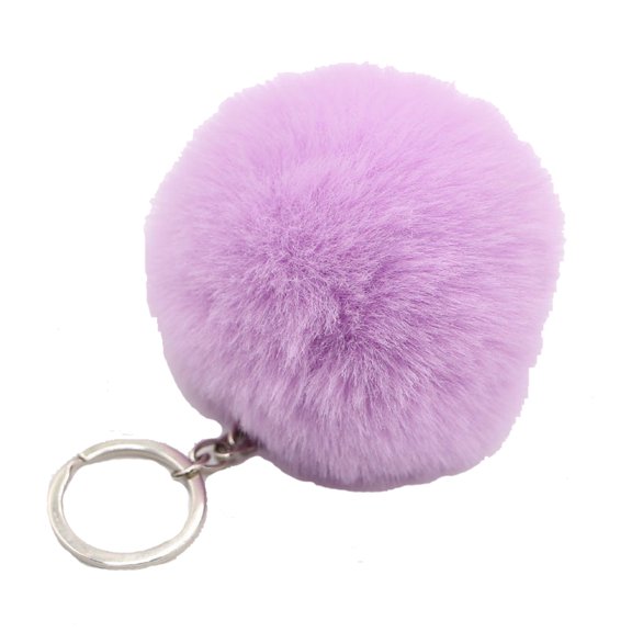 Purple Faux Fur Pom Keychain - Walmart.com