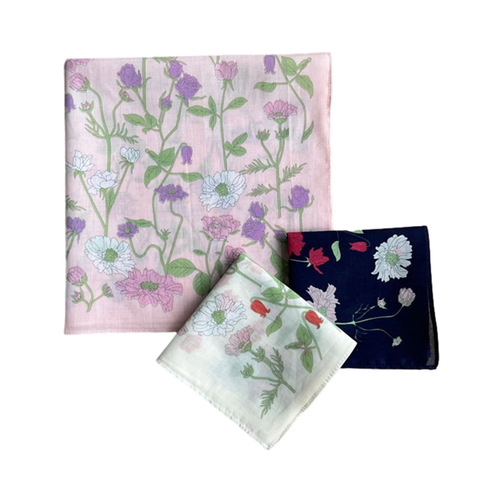 Yokua Portable Hankie Women Handkerchief Floral Pattern Super Soft ...